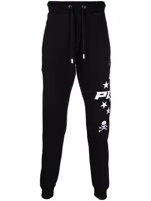 Philipp Plein Logo Drawstring Track Pants - Black