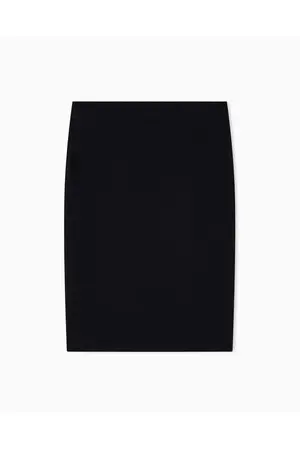 Emporio Armani Milano-stitch Pencil Skirt - Black