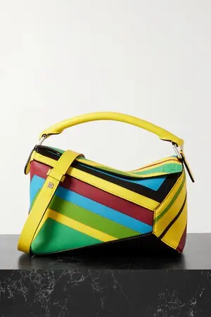 Loewe Puzzle Edge Small Patchwork Textured-leather Shoulder Bag