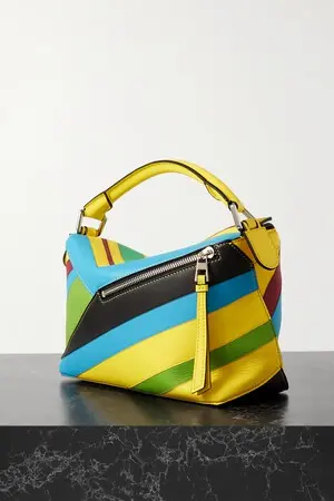 Loewe Puzzle Edge Small Patchwork Textured-leather Shoulder Bag