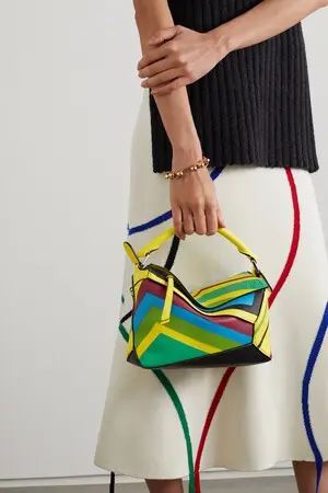 Loewe Puzzle Edge Small Patchwork Textured-leather Shoulder Bag