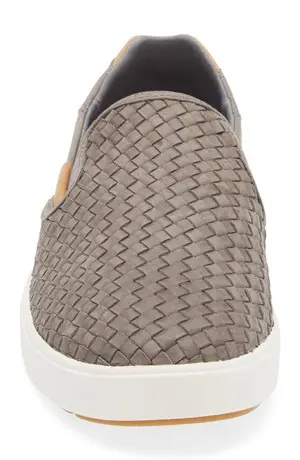 Olukai Lae'ahi Lauhala Woven Leather Slip-on - Ash/ash