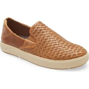 Olukai Lae'ahi Lauhala Woven Leather Slip-on - Fox/fox
