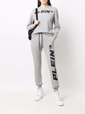 Philipp Plein Logo-print Jersey Joggers - Grey