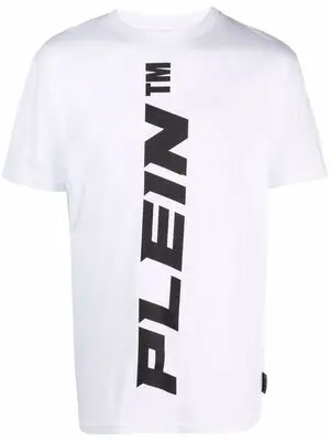 Philipp Plein Vertical Logo Print T-shirt - White