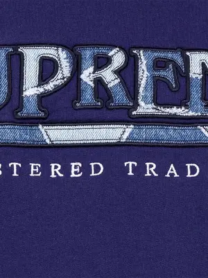 Supreme Denim-print Logo Hoodie