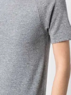 BARRIE Short-sleeved Cashmere Top - Grey