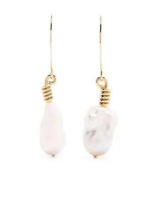 Colville Pearl Light Bulb Dangle Earrings - Gold