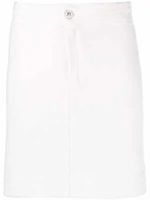 BARRIE Contrast-stitch Mini Skirt - White