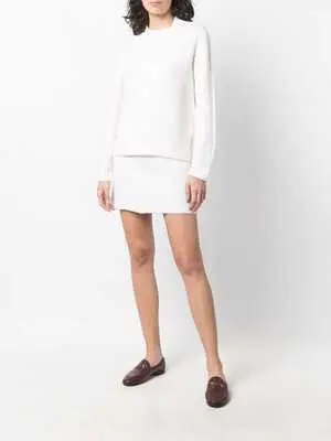 BARRIE Contrast-stitch Mini Skirt - White