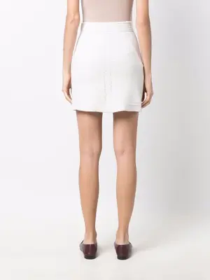 BARRIE Contrast-stitch Mini Skirt - White