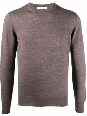 CRUCIANI Crew Neck Knit Jumper - Brown