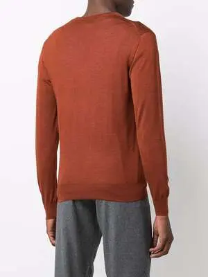 CRUCIANI V-neck Cashmere-silk Jumper - Orange