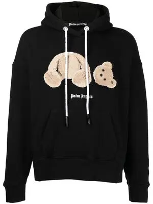 Palm Angels Bear Motif Hoodie - Black
