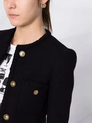 Saint Laurent Logo-button Tweed Jacket