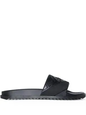 Fendi Ff-embossed Slides - Black