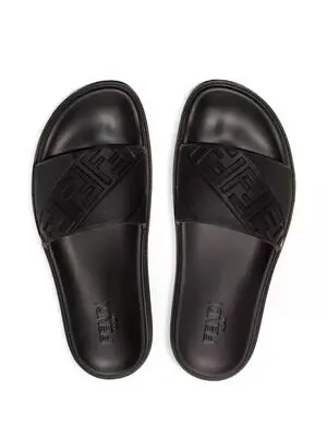 Fendi Ff-embossed Slides - Black