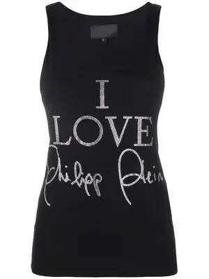 Philipp Plein Crystal-embellished Tank Top - Black