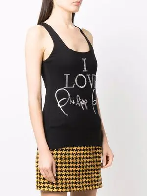 Philipp Plein Crystal-embellished Tank Top - Black