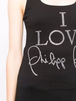 Philipp Plein Crystal-embellished Tank Top - Black