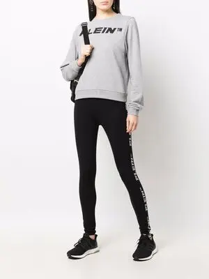 Philipp Plein Logo-studded Cotton Leggings