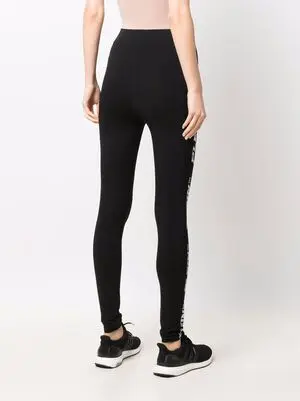 Philipp Plein Logo-studded Cotton Leggings