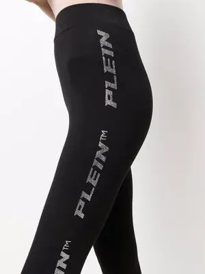Philipp Plein Logo-studded Cotton Leggings