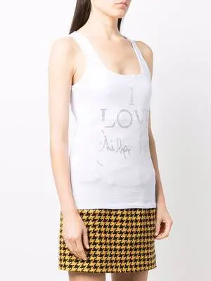 Philipp Plein Crystal-embellished Tank Top - White