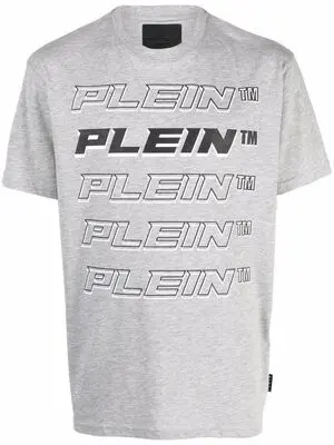 Philipp Plein Plein Repeat Logo T-shirt - Grey