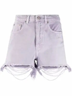 GOLDEN GOOSE Ripped-hem High-waisted Shorts