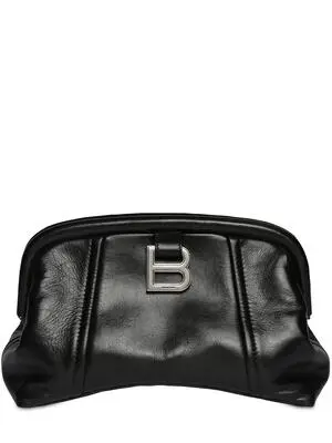 Balenciaga Xs Frame Leather Clutch - Black