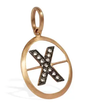 Annoushka Yellow And Diamond Initial X Pendant - Gold