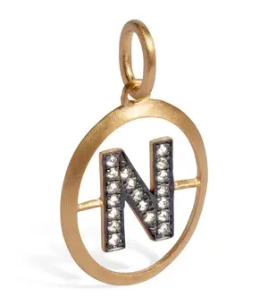Annoushka Yellow And Diamond Initial N Pendant - Gold