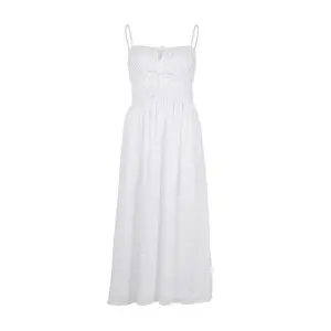Faithfull The Brand Francesca Midi Dress - Plain White