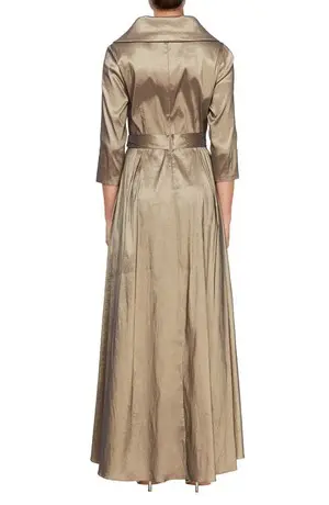 Alex Evenings Portrait Collar Faux Wrap Gown