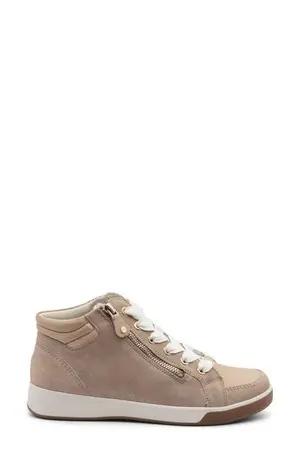ARA Rei High Top Sneaker - Sand Suede/glitter