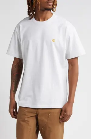 Carhartt Work In Progress Chase Crewneck T-shirt Ash Heather/gold