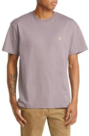Carhartt Work In Progress Chase Crewneck T-shirt Misty Thistle / Gold