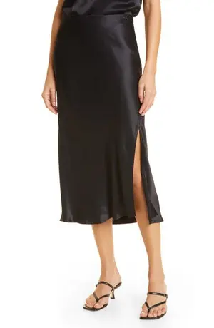 Rails Maya Satin Side Slit Skirt