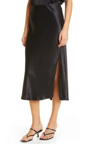 Rails Maya Satin Side Slit Skirt