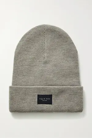 Rag & Bone Addison Ribbed Wool-Blend Beanie In Gray - 70  display picture 1
