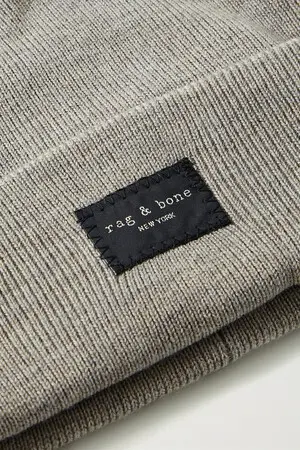 Rag & Bone Addison Striped Gray Black Knit Wool Blend Beanie Rag & Bone Addison Beanie In Grey Melange - 20% Off  main image 4
