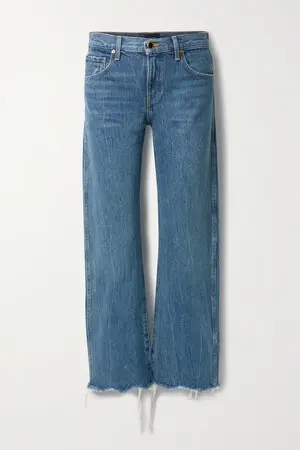 Khaite Kerrie Frayed Mid-rise Straight-leg Jeans