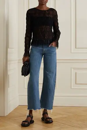 Khaite Kerrie Frayed Mid-rise Straight-leg Jeans