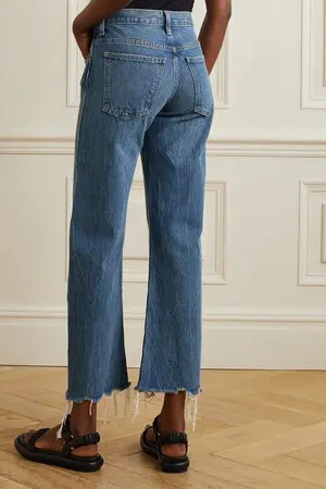 Khaite Kerrie Frayed Mid-rise Straight-leg Jeans