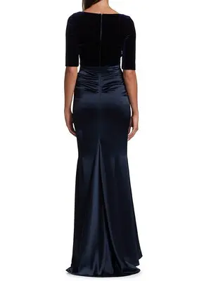 Talbot Runhof Velvet & Satin Gown