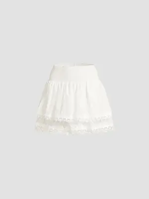 Peixoto Belle Smocked Tiered Miniskirt