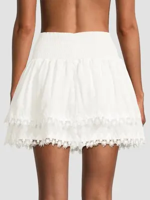 Peixoto Belle Smocked Tiered Miniskirt