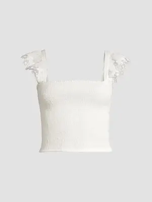 Peixoto Mariel Smocked Tank Top - White