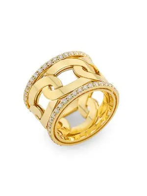 Roberto Coin Women's Navarra 18K Yellow Gold & Diamond Ring - Yellow Gold  - Yellow Gold